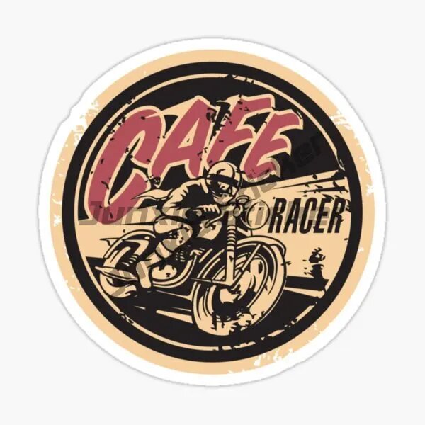 Креативная виниловая наклейка Cafe Racer для ноутбука, внедорожника, мотоцикла, кемпера, фургона, аксессуары, автомобиль, грузовик, велосипед, окно, стекло, шлем, наклейка style B, 10cm