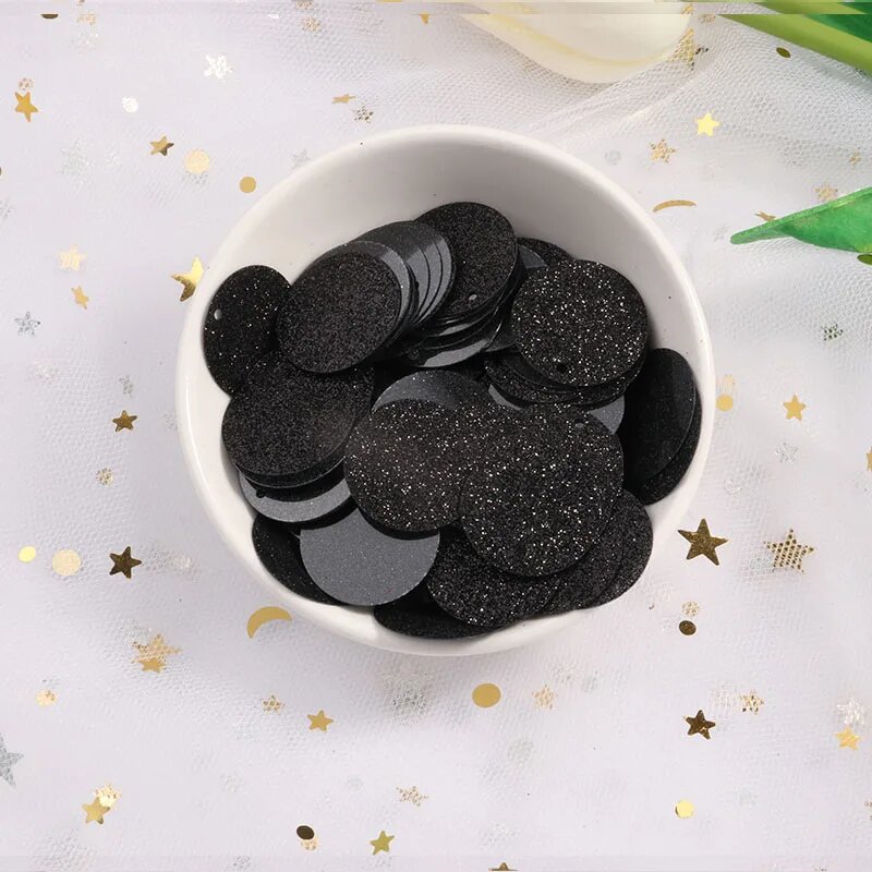 Блестки ipatches ПВХ 20 мм 28 цветов Черный, Black