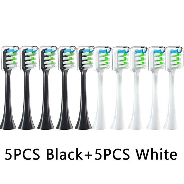 Сменные насадки для SOOCAS X3/X3U/X5, 5 Black + 5 White
