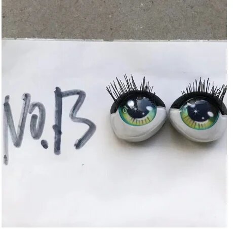 Радужные кукольные глаза с ресницами Белый, 1