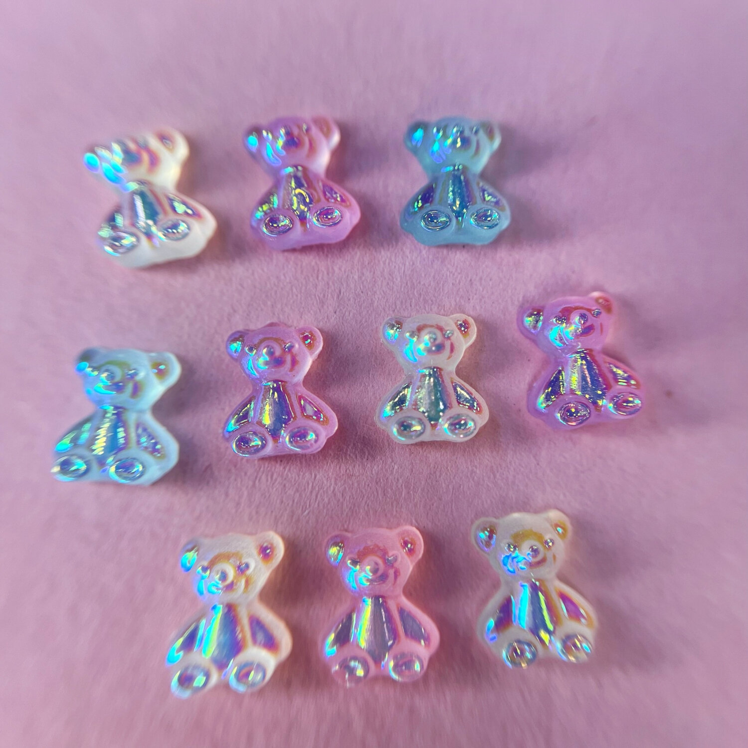Фигурки объемные Медвежата №1815 Zoo Nail Art 10 шт. для дизайна ногтей
