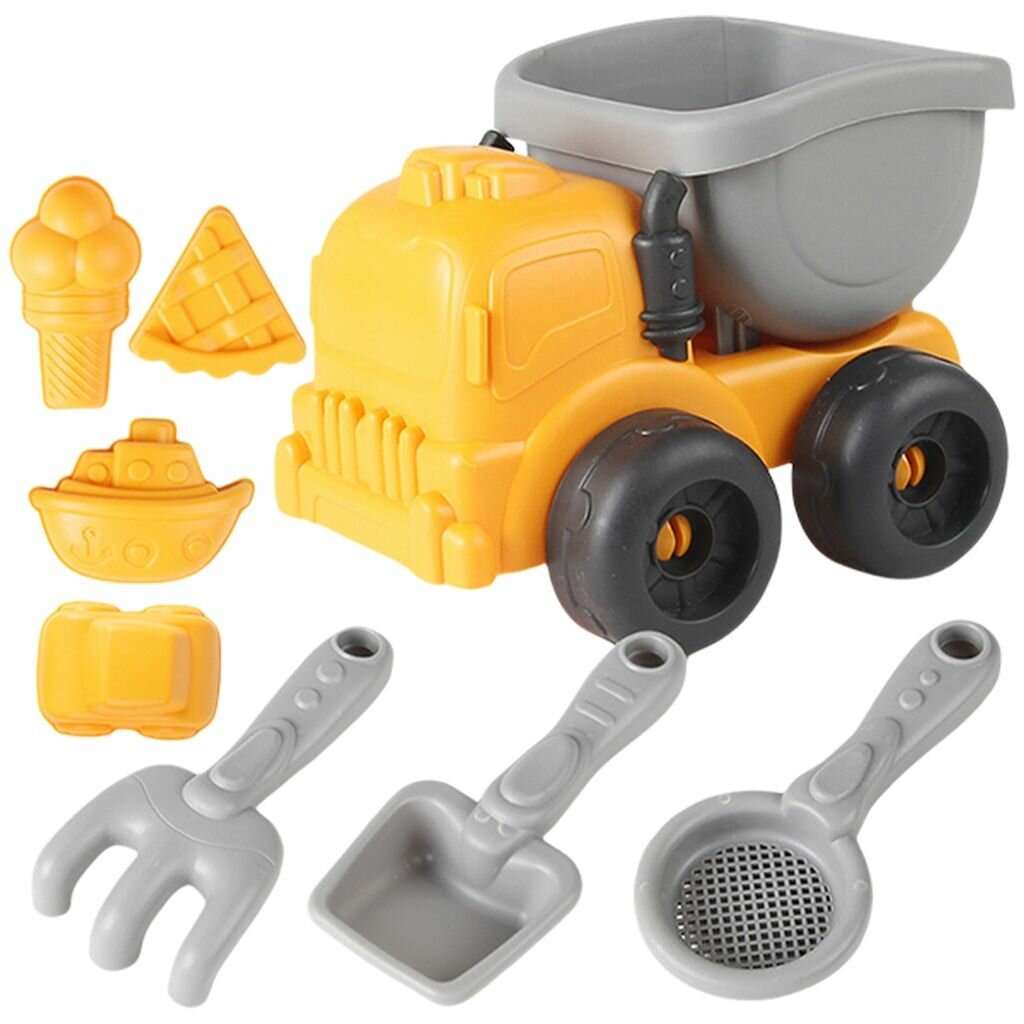 Набор инструментов для игры в воде на открытом воздухе у моря песочные часы, пляжное ведро, лопата песка-набор пляжной техники желтого цвета из 8 предметов