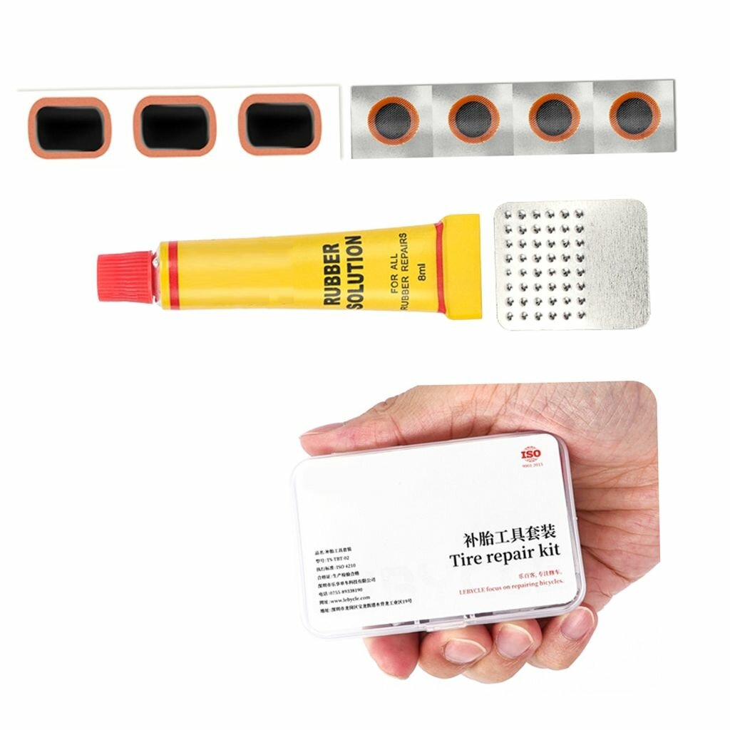 Велосипедные инструменты, Набор инструментов для ремонта велосипедных шин - мини-набор, 1 комплект