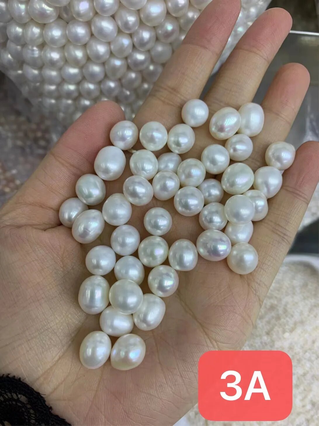 Натуральный белый рисовый жемчуг 2A 3A 4A 5x7-10x14 мм для ювелирных изделий 10x14mm 1pcs, Half Hole White 3A