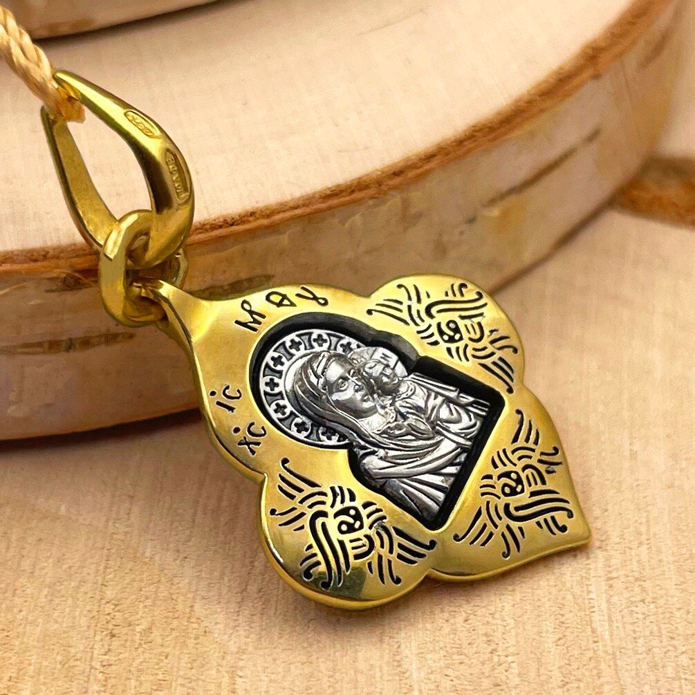 Подвеска Русские Мастерские, серебро, 925 проба, золочение, оксидирование, чернение