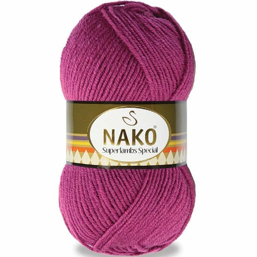 Пряжа Nako SUPERLAMBS SPECIAL 1302 т. мальва (5 мотков)