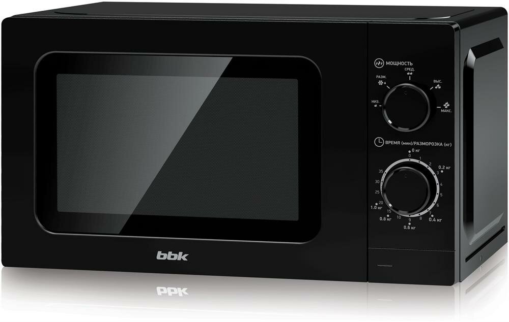 Микроволновая печь BBK 20MWS-717M/B, объем 20 л, мощность 700 Вт, черный