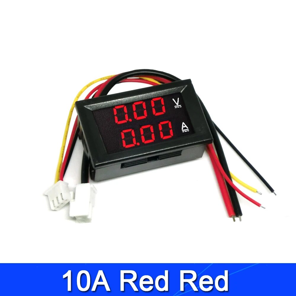Цифровой вольтметр амперметр Stlxy DC 100V 10A 1 Pcs, 10A Red Red