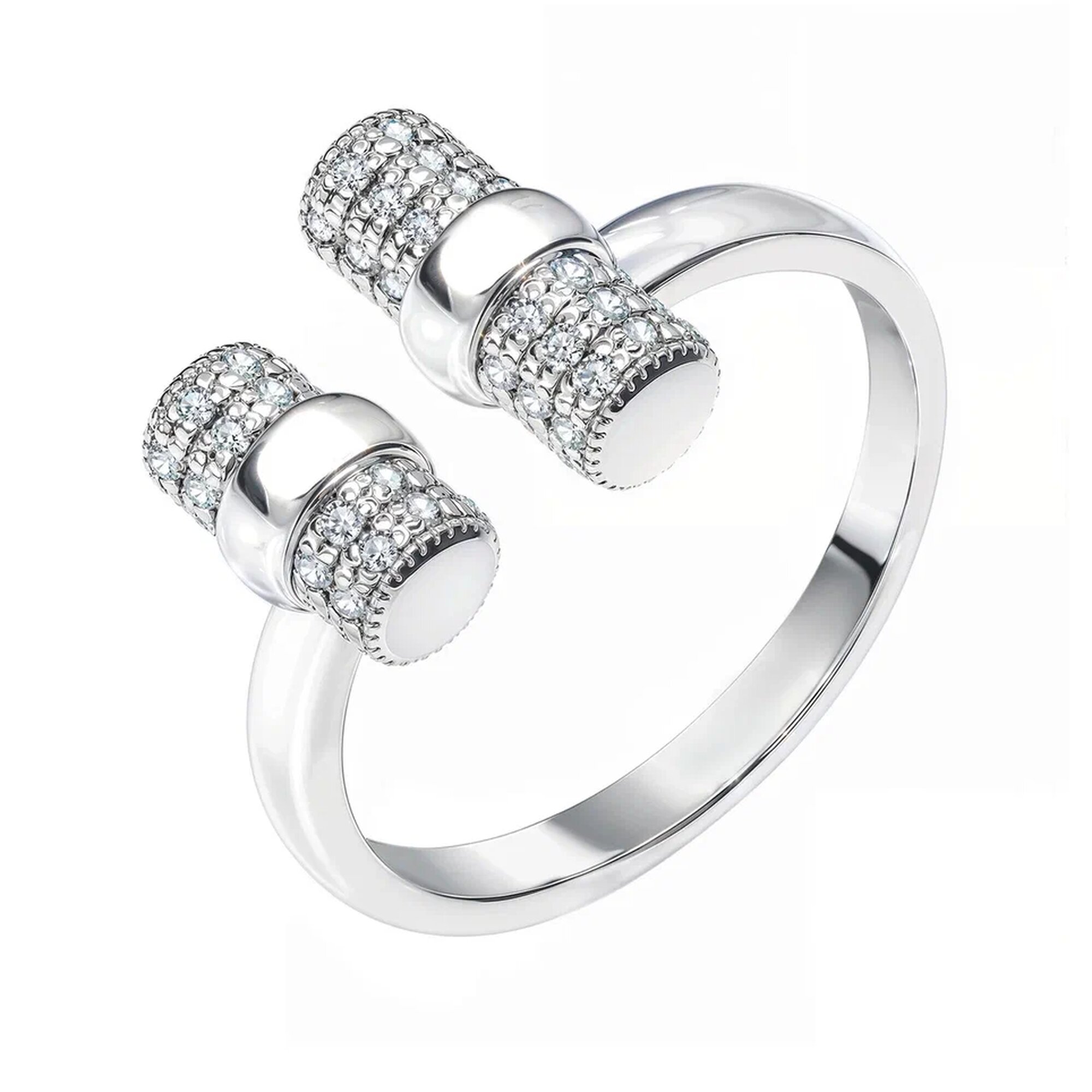 Кольцо дорожка, серебро, 925 проба, родирование, фианит