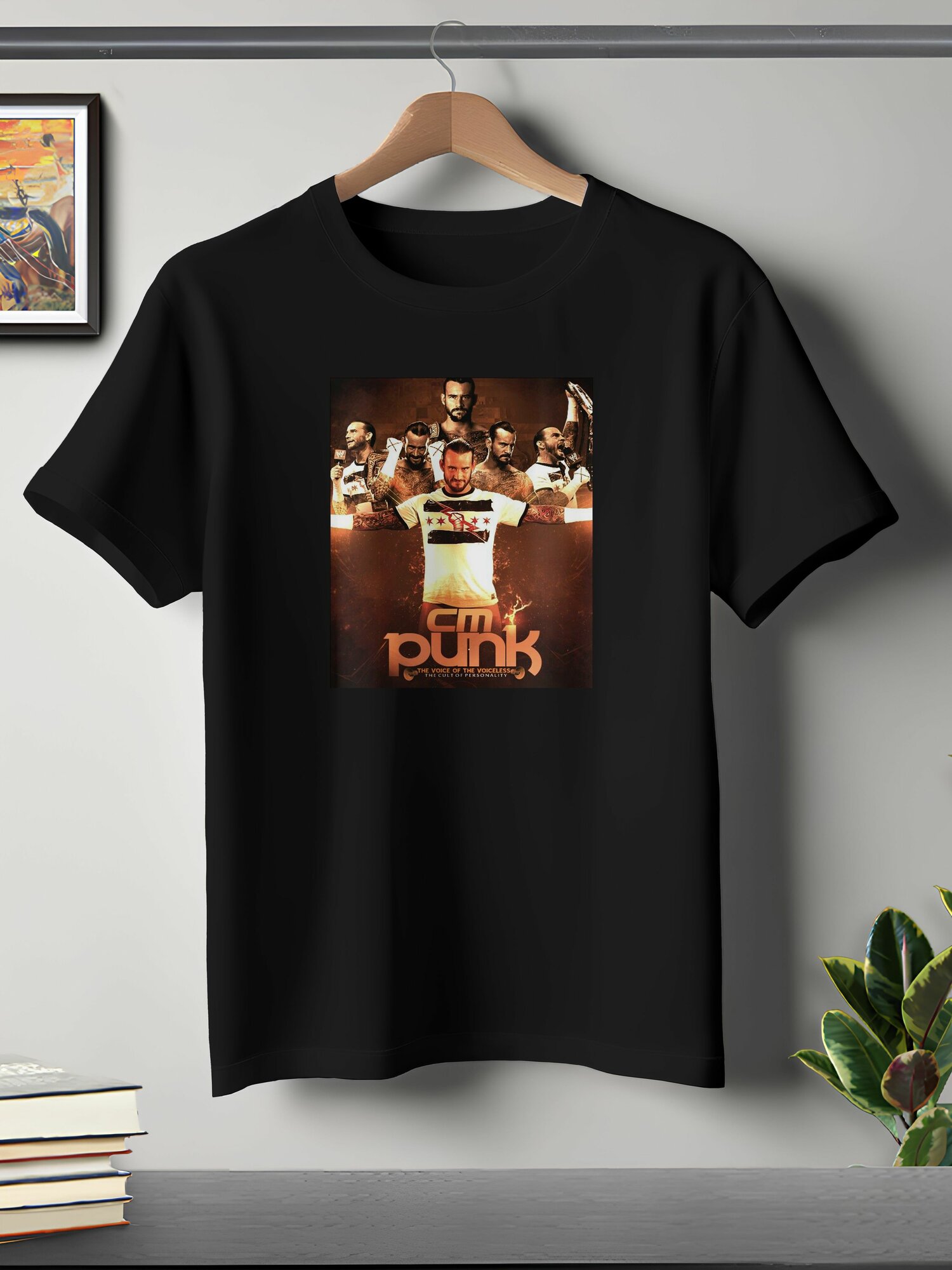 Футболка ONEQ унисекс 50-52 (XL) размер с принтом СМ Панк, черная