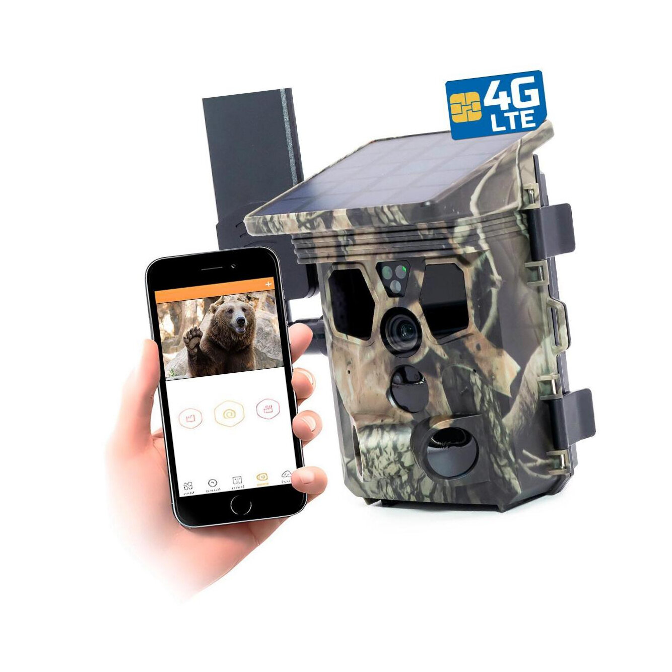 Фотоловушка 2К/4G Филин Pro HC/603 (Orig) (Q28727HC6) с солнечной панелью, SIM картой и невидимой ИК подсветкой. Запись на SD, датчик движения, акку