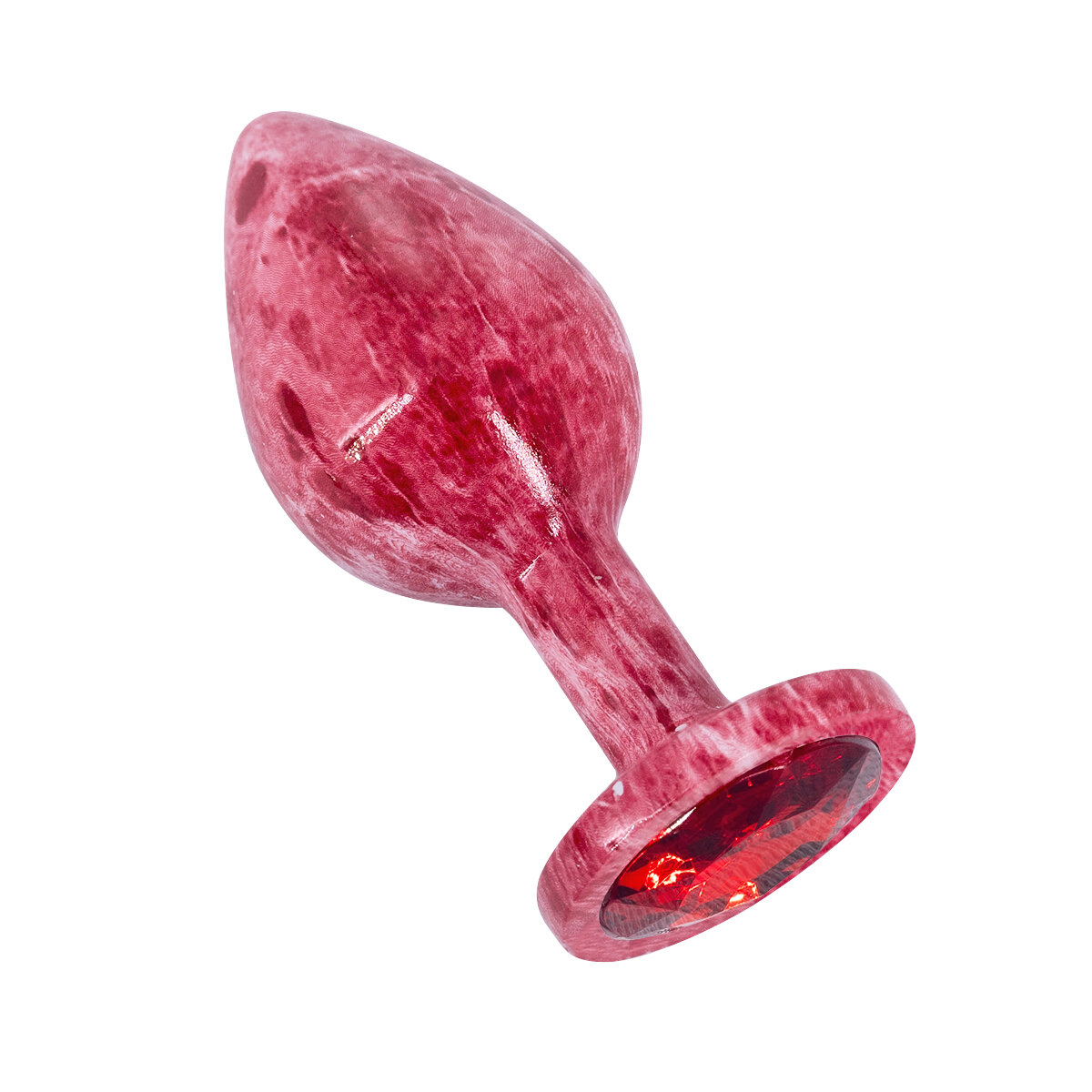 Анальная пробка Kanikule, с кристаллом, алюминий, 2,8 см, бархатный мешочек