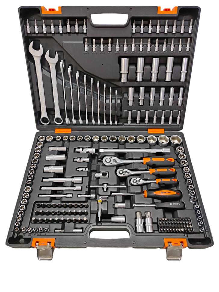 Набор инструментов Вихрь, 1/2", 1/4", CrV, в кейсе 216 предметов