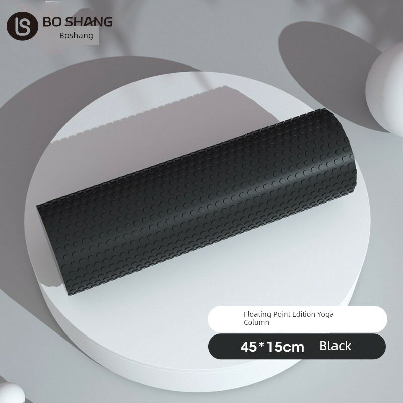 Массажный ролик для фитнеса черный, 45x15 см