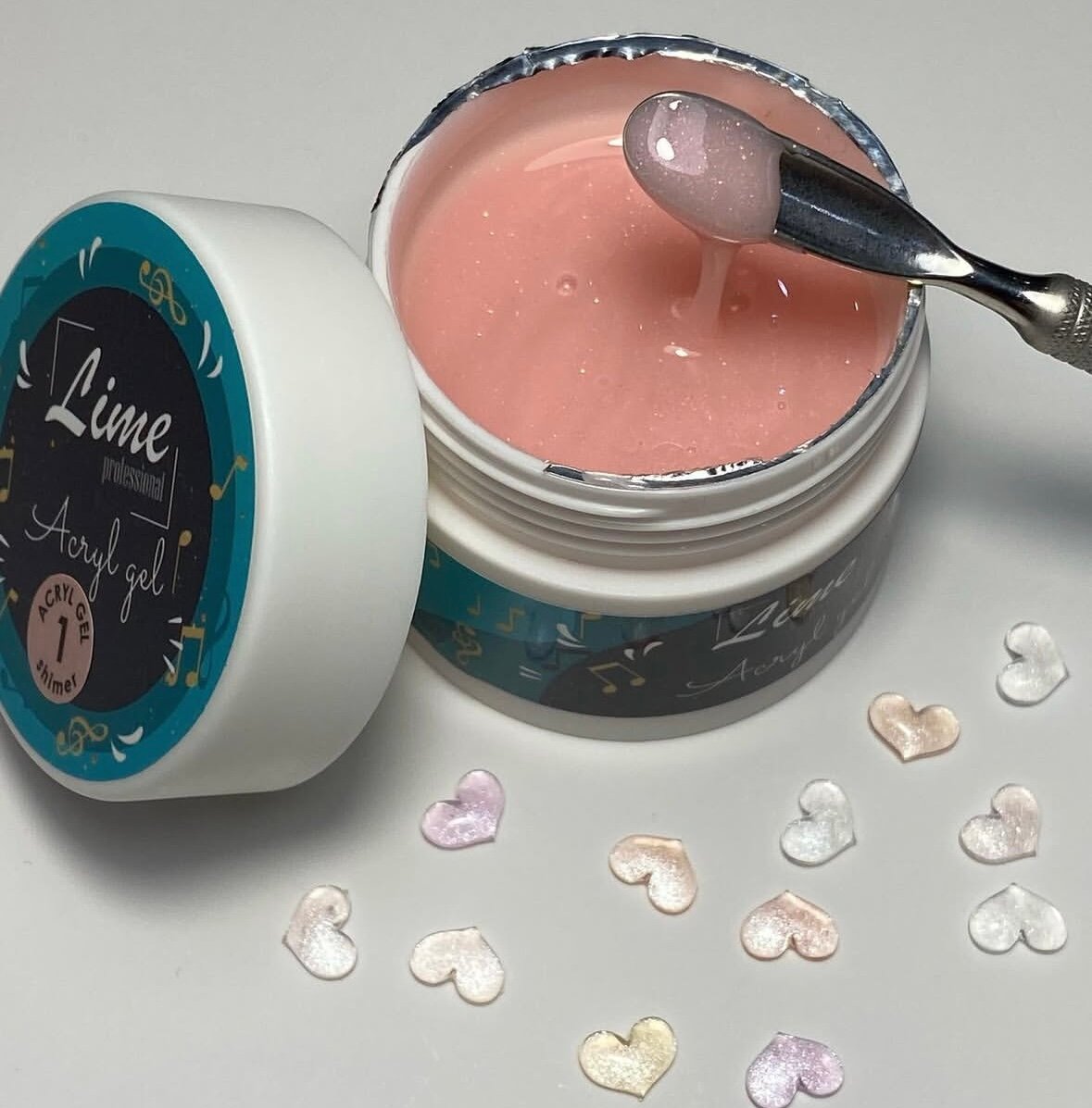 Полигель акригель в банке для наращивания и моделирования ногтей 01 shimer, 15 гр