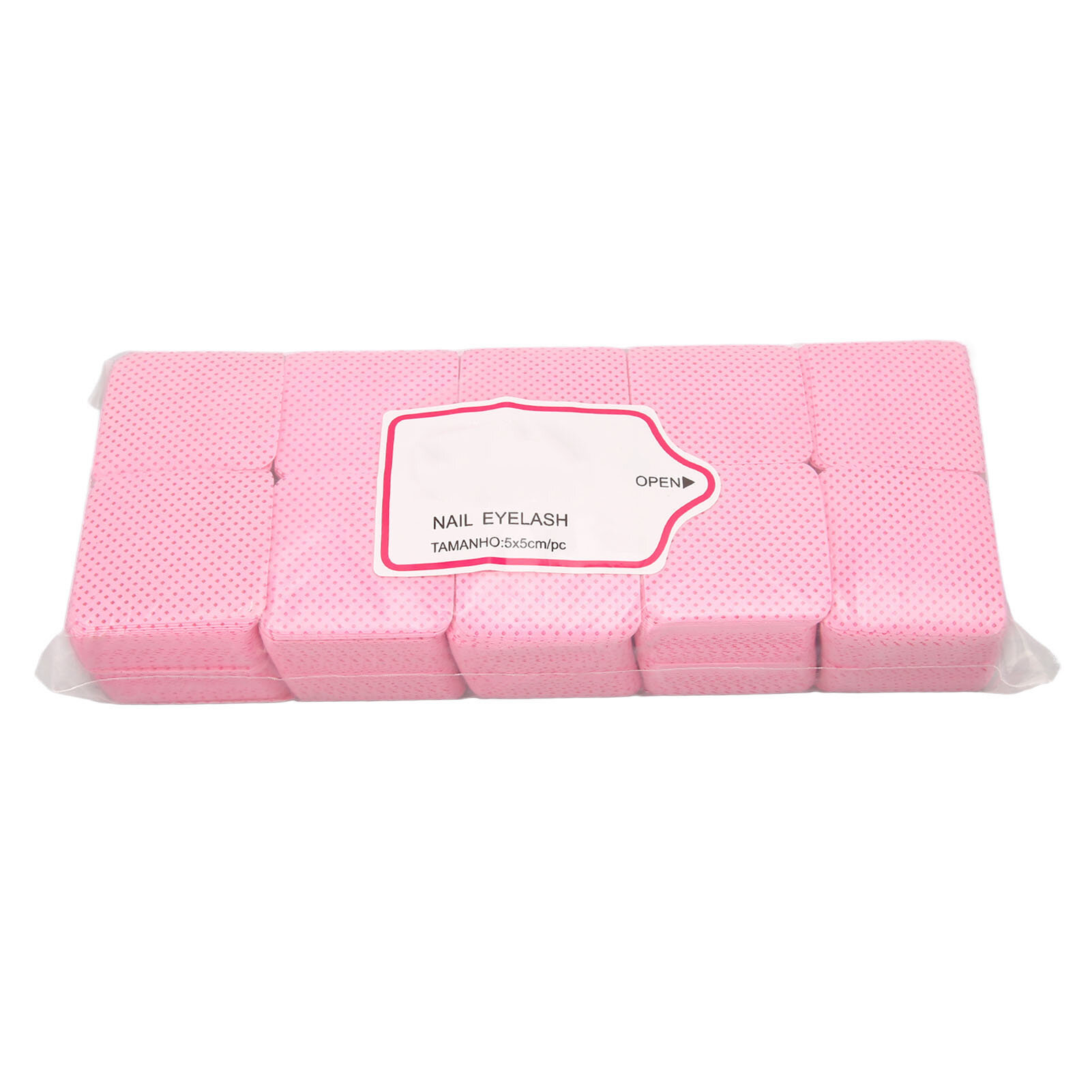1000pcs Lint Free Nail Wipes Soft Polish Remover Pad Eyelash Extension Glue Cleaning Pink