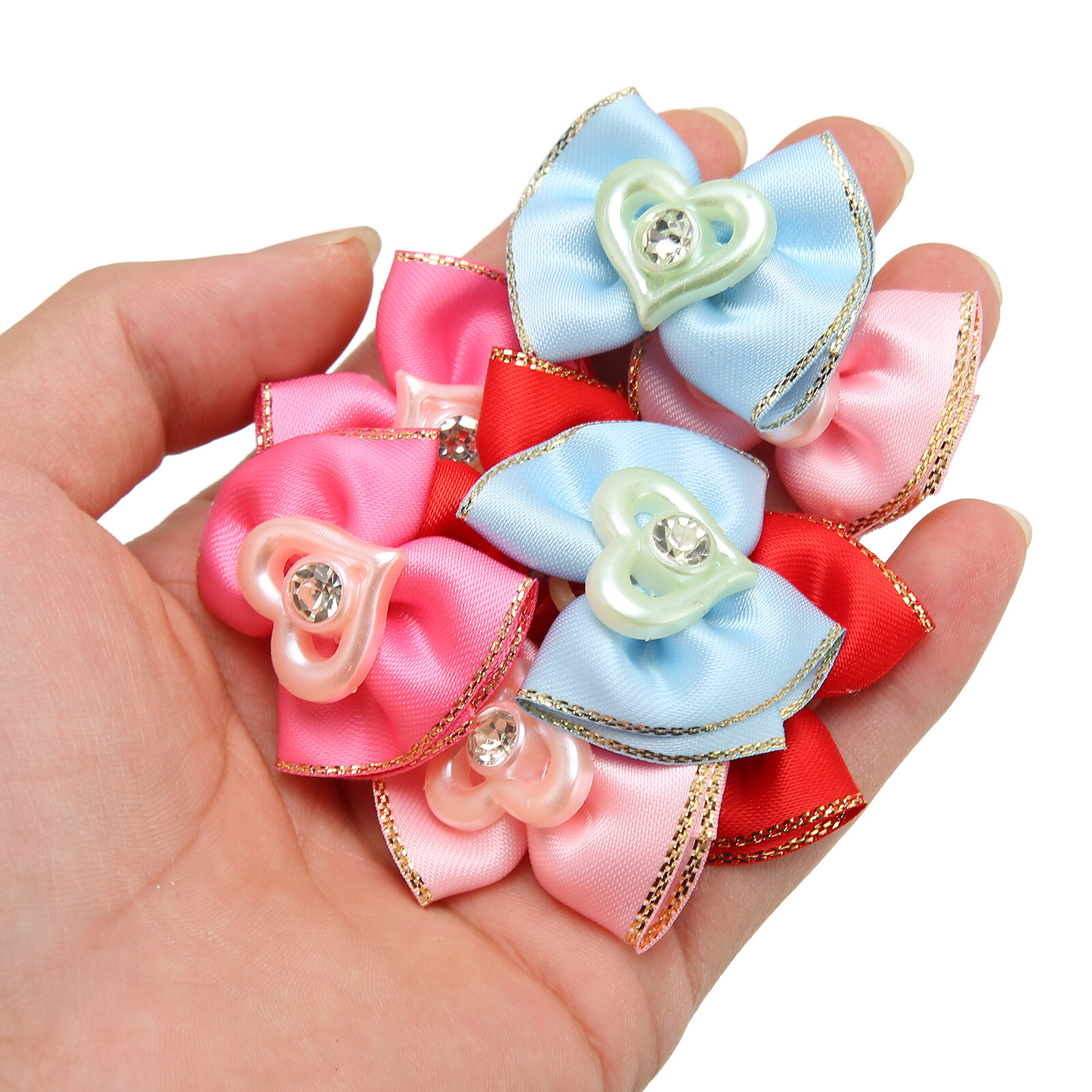 24 шт, бантики для волос для домашних животных, милые красочные банты из собачьей шерсти с резинками для щенка, кошки, кролика