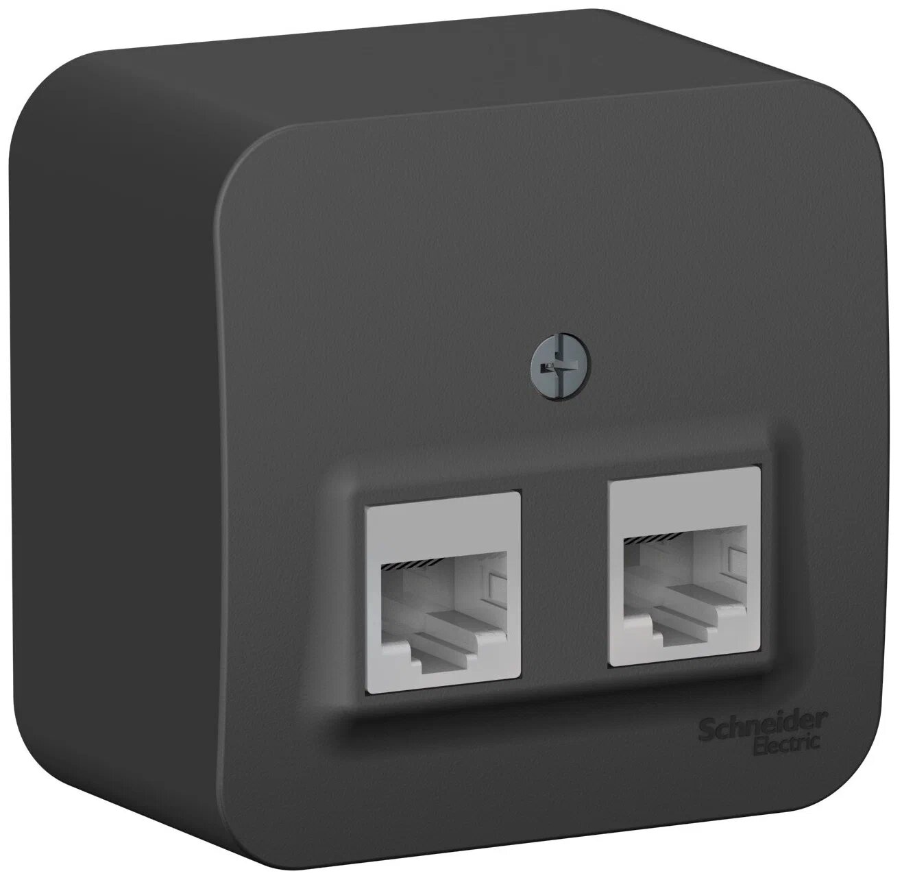 Розетка компьютерная 2-м ОП Blanca RJ45 кат.5E с изолир. пластиной антрацит SE BLNIA045456