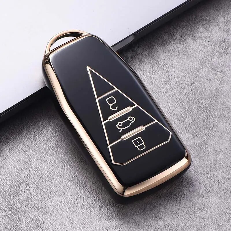 Мягкие чехлы для автомобильных ключей из ТПУ, 3-кнопочный защитный чехол с дистанционным управлением, аксессуары для кожи для DongFeng Qichen Venucia Star SUV 2020 2021 Black only case