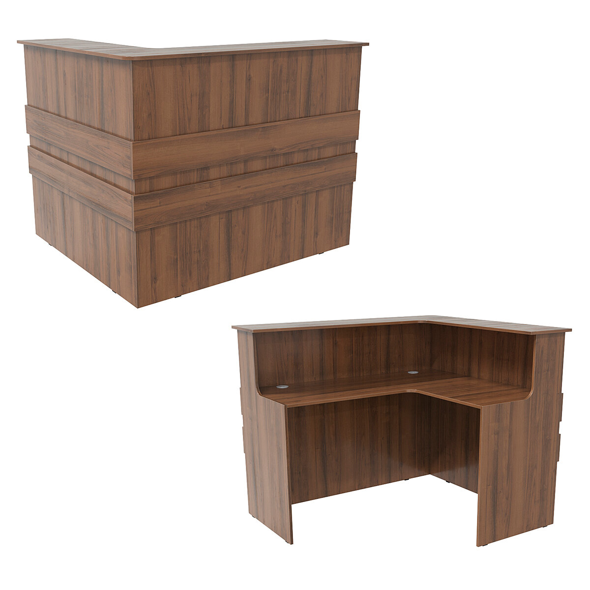 Ресепшн "Линия" №52 угловой левосторонний, Орех. Производитель товара - компания Westcom.