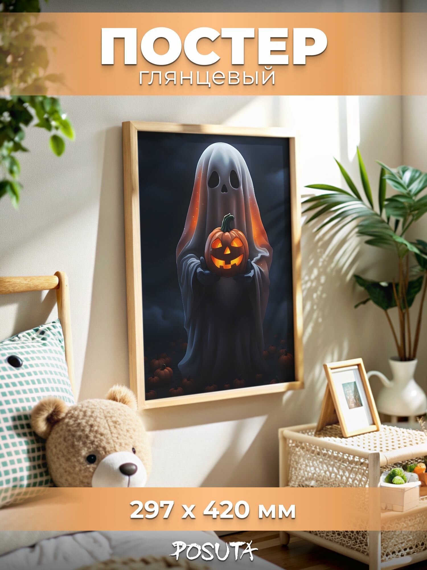 Постер на хэллоуин halloween привидение