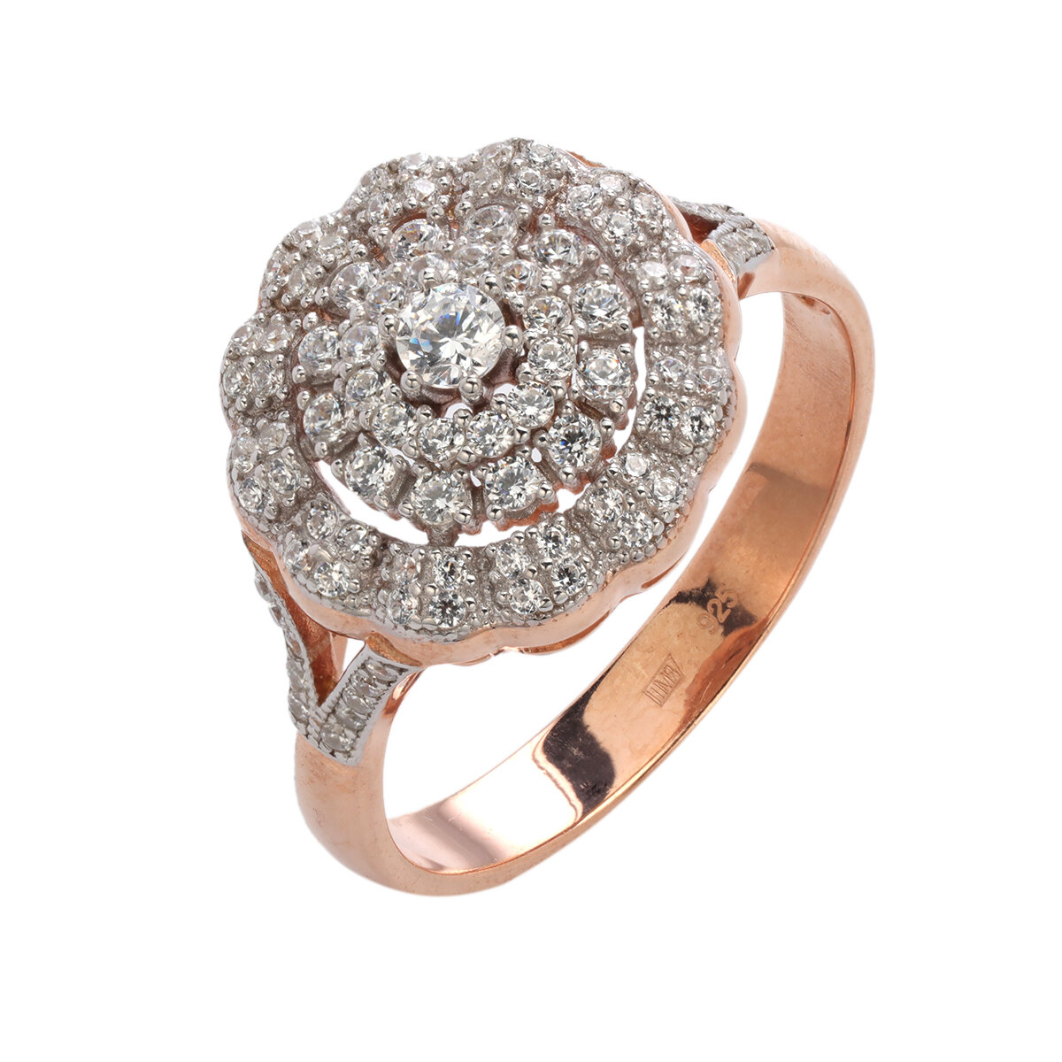 Кольцо, серебро, 925 проба, фианит