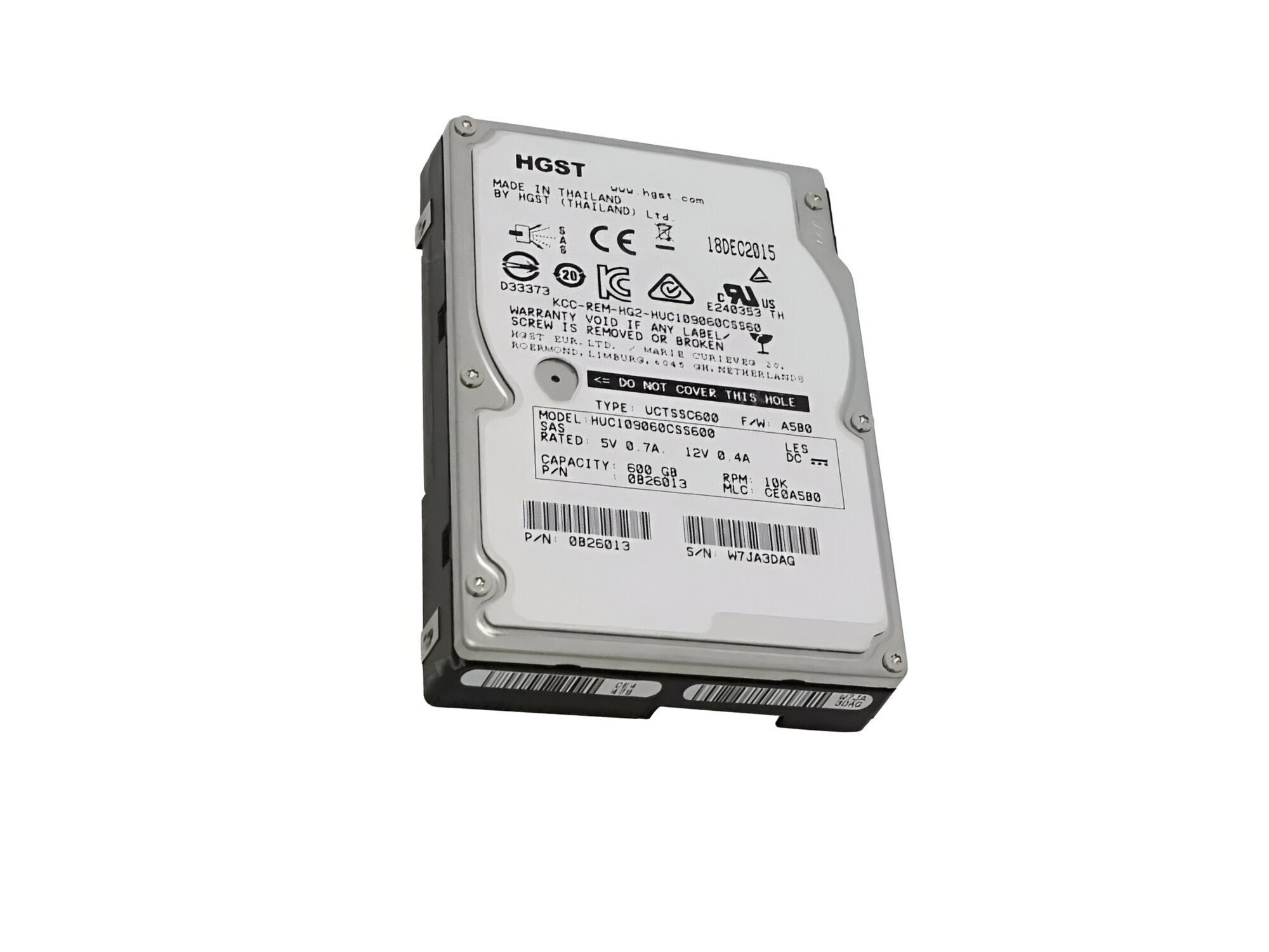 Жесткий диск HDD 2.5" 300Gb, SAS, HGST 10000rpm, 64Mb, Ultrastar C10K900 (HUC109030CSS600)