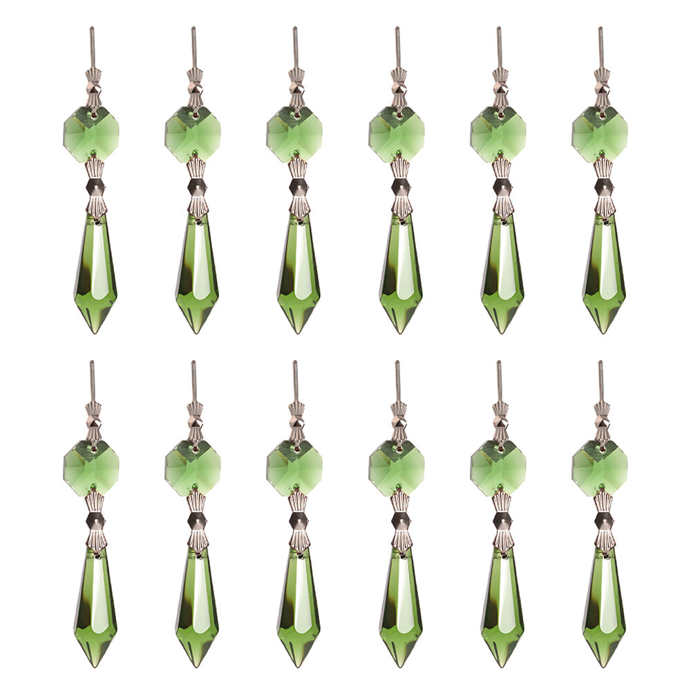 Призмы Хрустальной Люстры в виде Сосульки 12шт, Запасные Части Для Капель