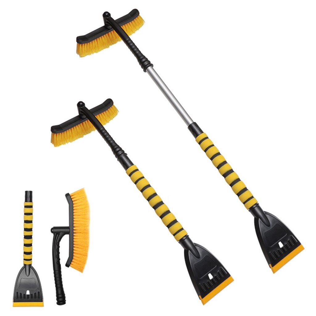 Съемный Зимний Скребковый Инструмент С Лезвием TPR И Многоугольной Щеткой Для Уборки Снега