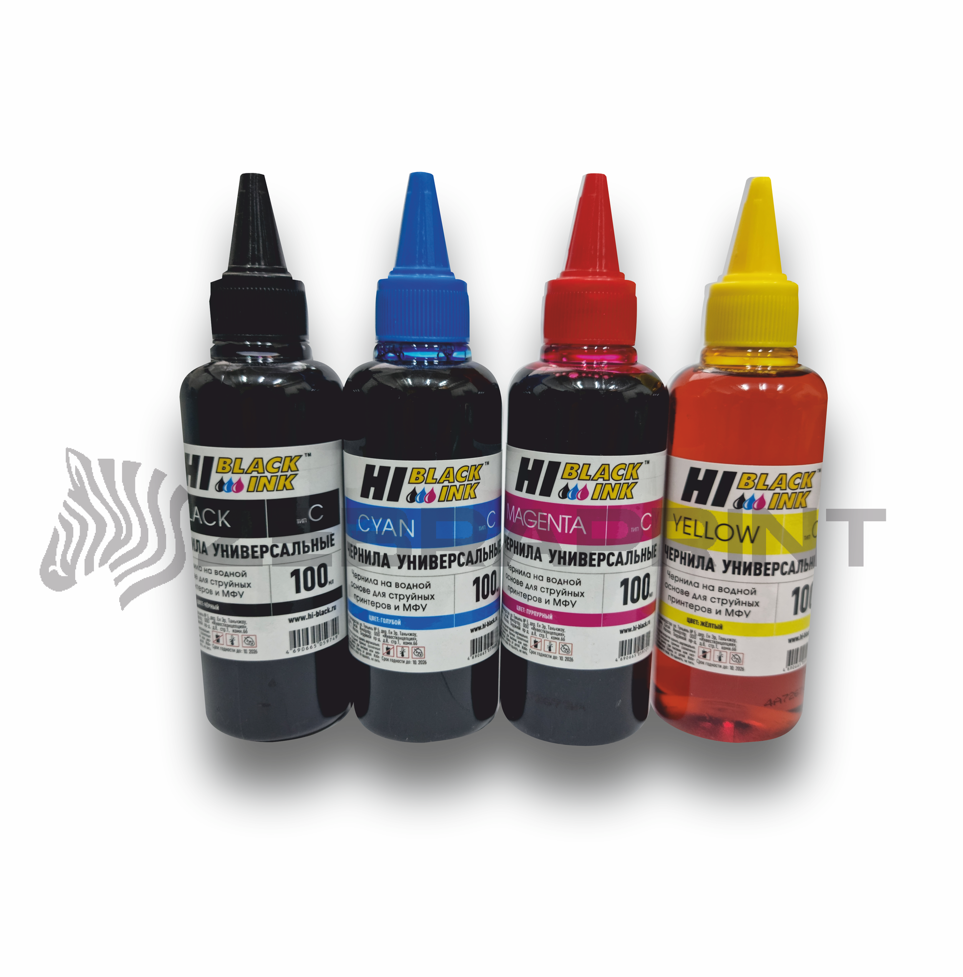 Комплект универсальных чернил для Canon ( 4 цвета по 100 мл ) Hi-Black