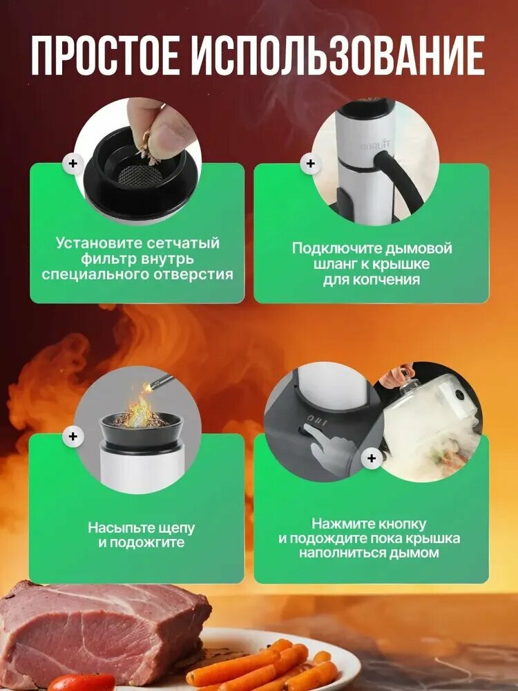Коптильный аппарат BORUIT для холодного копчения / дымогенератор для холодного копчения