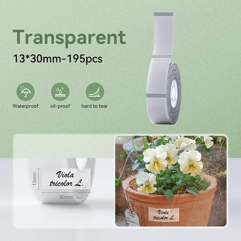 Niimbot B18 Белый Термотрансферный Принтер Этикеток Clear 13x30mm