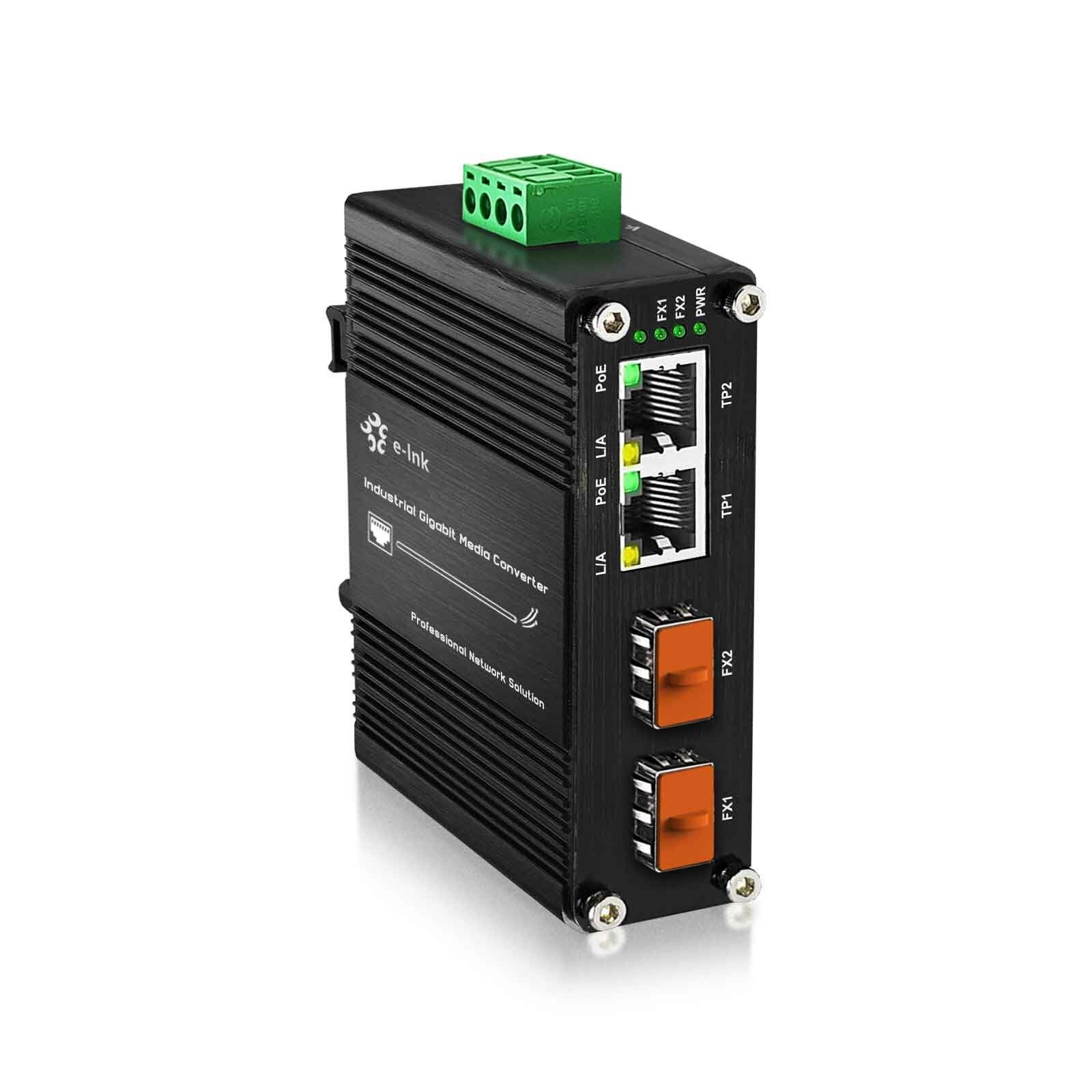 Медиаконвертер PoE+ мощностью 30 Вт (2×RJ45 + 2×SFP) — LNK-IMC202GP-SFP