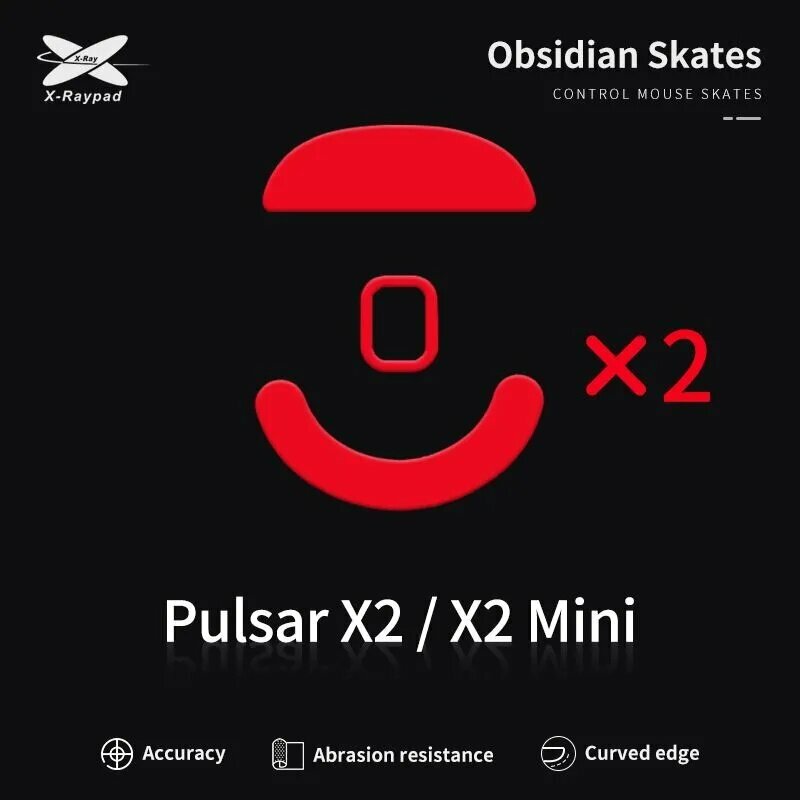 Ножки для мыши (глайды) X-raypad Obsidian Control для Pulsar X2 & X2 Mini, комплект из 2-х наборов