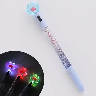 Светящаяся ручка с кошачьей лапкой, LED, цвет: с подсветкой