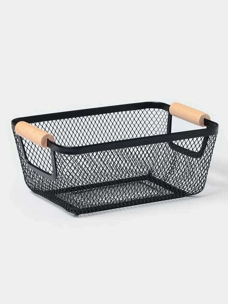 Корзинка универсальная LaDоm "Мини", прямоугольная, размер 25х17х10 см, чёрная