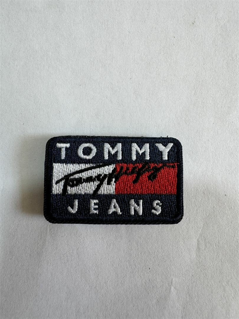 Tommy Hilfiger вышитая тканевая нашивка, с подложкой для горячего прессования 40x25 мм термонаклейка и аппликация для одежды, доступна на липучке или для пришивания