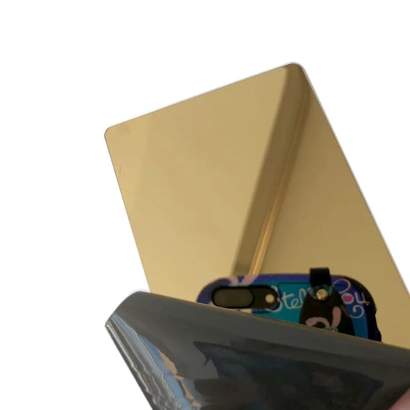 Металлические карты из нержавеющей стали 201 черного цвета 120x80x0.4mm, Mirror Gold