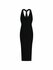 Платье The Attico Draped midi dress, размер 42, черный