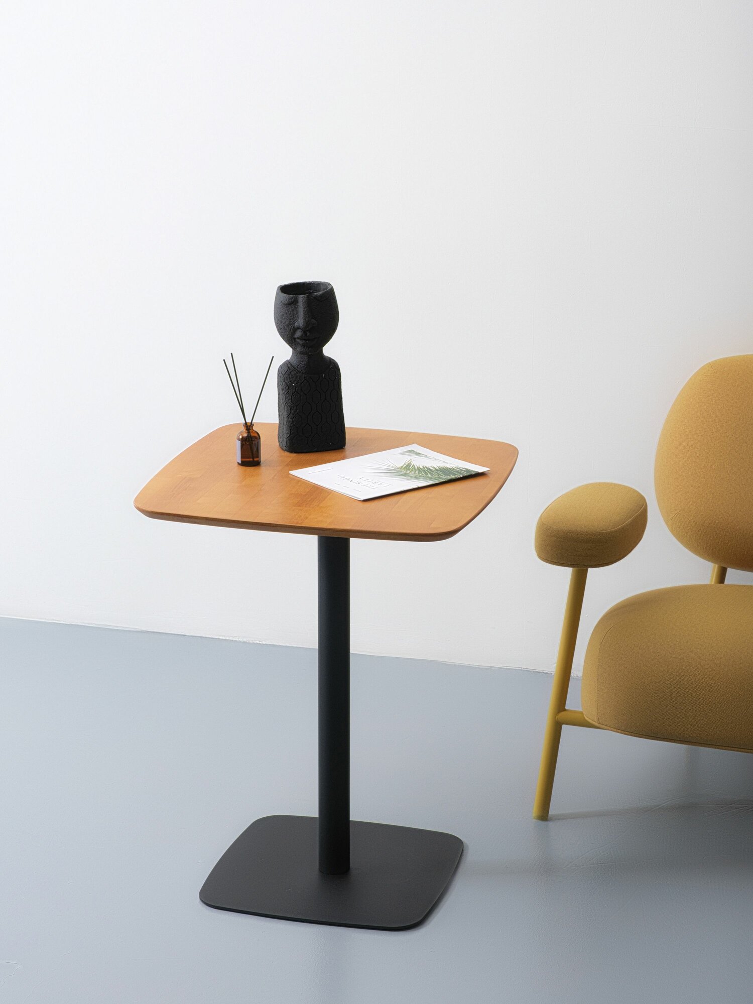 Барный стол "стоун", коричневый, березовая столешница, металлический каркас, высота 73 см, нагрузка до 60 кг