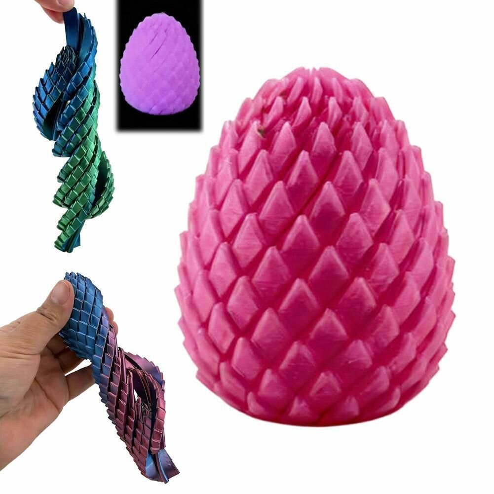 Яйцо дракона 3D-печать, антистресс, подвижная фигурка дракона, декор для дома