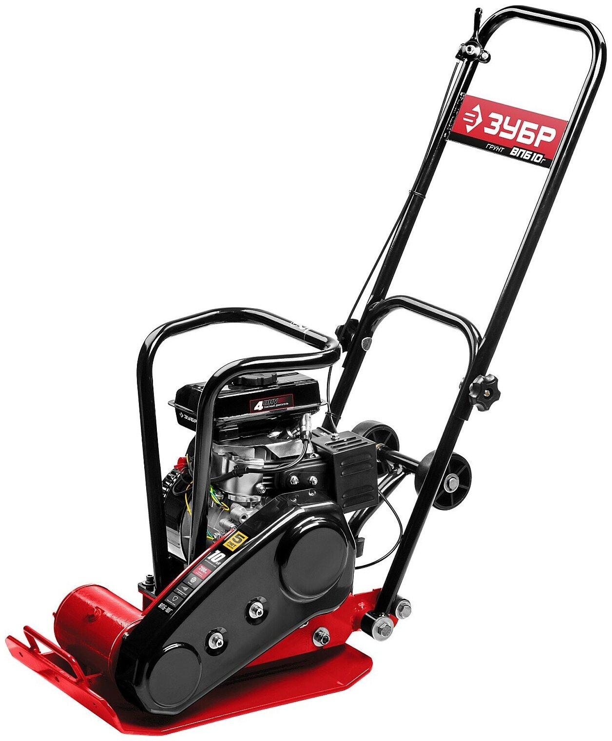 ЗУБР 10 кН, 50 кг, бензиновая виброплита (ВПБ-10 Г)