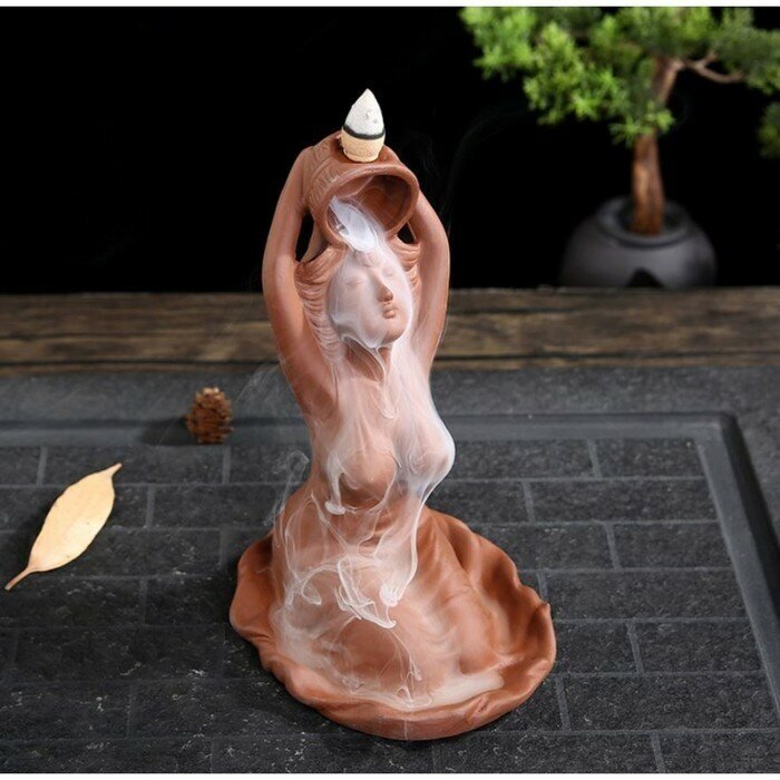 Подставка для благовоний TAKE IT EASY «Омовение Джии», набор благовоний конусы, стелющийся дым, 18×13 см