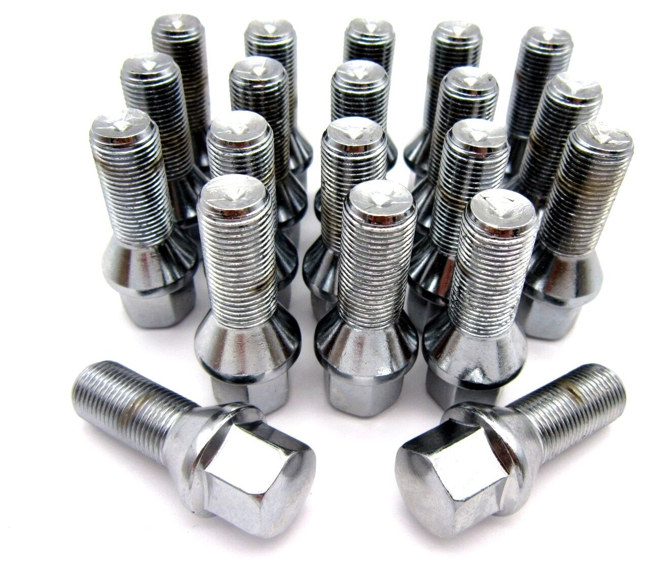 Болт колесный M14X1,25X28 под ключ 17 мм, хромированный, 20 шт