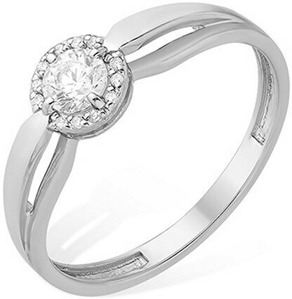 Кольцо, серебро, 925 проба, родирование, фианит