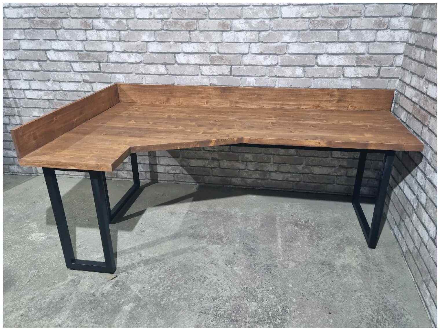 Стол "EasyLOFT" в стиле лофт, письменный, угловой, 200/120x60/50x75 см, цвет тоскана