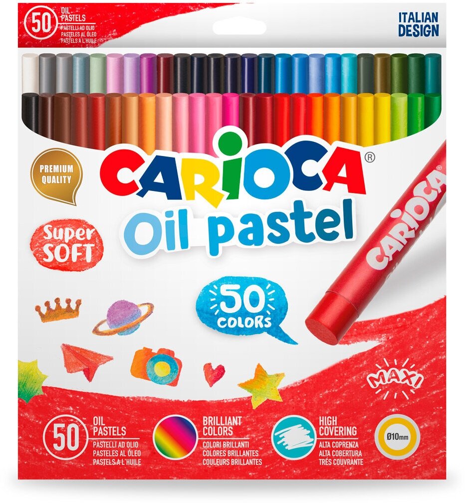 Carioca Пастель масляная Maxi 50 цветов 43286 - набор для рисования и живописи