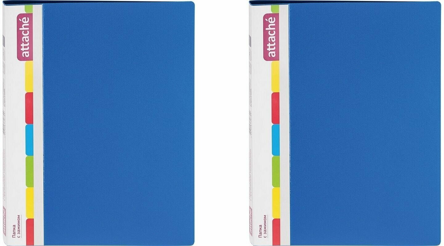Attache Папка с зажимом Синяя, 17 мм, 2 шт/