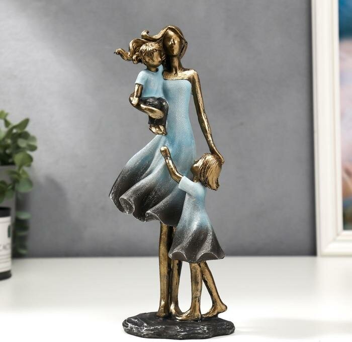 Сувенир полистоун "Мама с детьми" 24х7х11 см