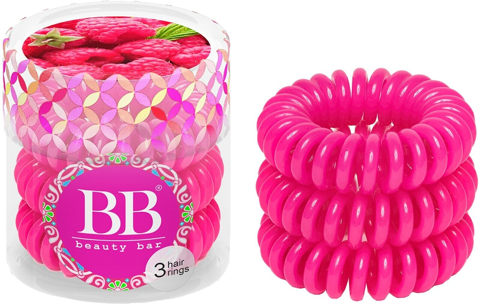 BEAUTY BAR Резинка для волос малиновая, 3 шт.